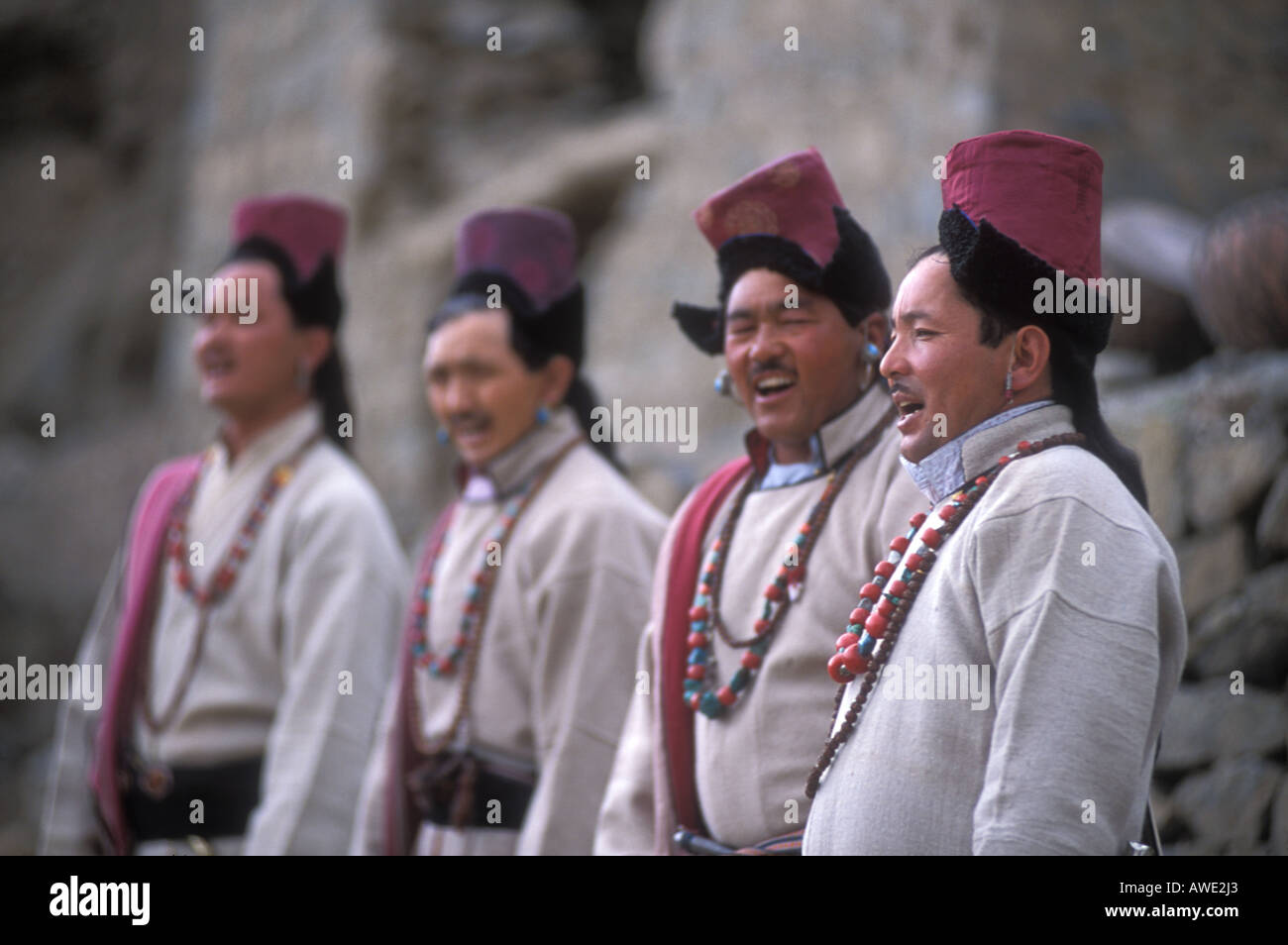 Traditional dancing and singing performance, Ladakh, Northern India ...