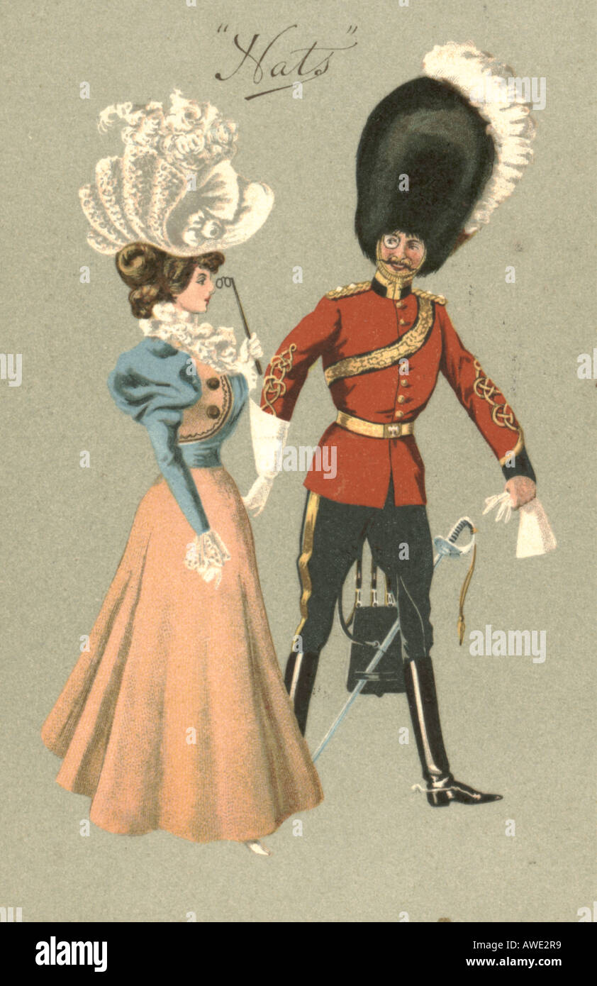 Picture postcard titled 'Hats' circa 1905 Stock Photo - Alamy