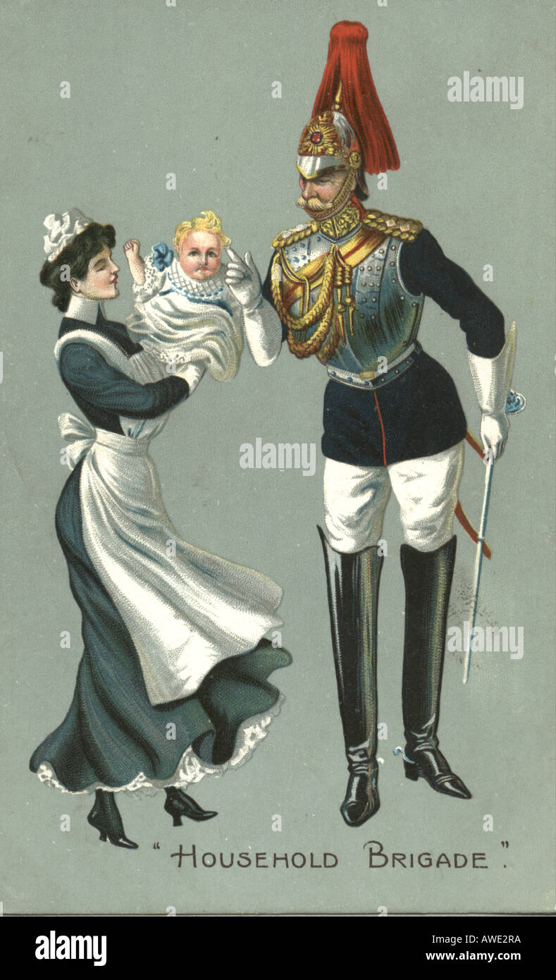 Picture postcard titled 'Household Brigade' circa 1905 Stock Photo - Alamy