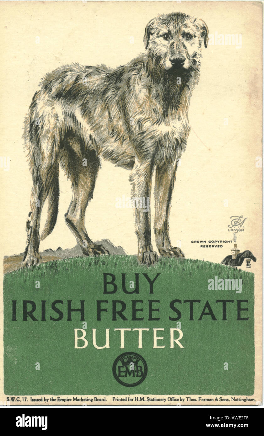 Empire Marketing Board advertisement for Irish butter circa 1925 Stock ...