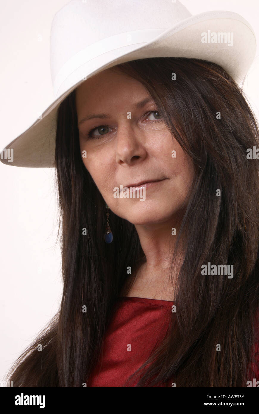 Woman coy shy expression hi-res stock photography and images - Alamy