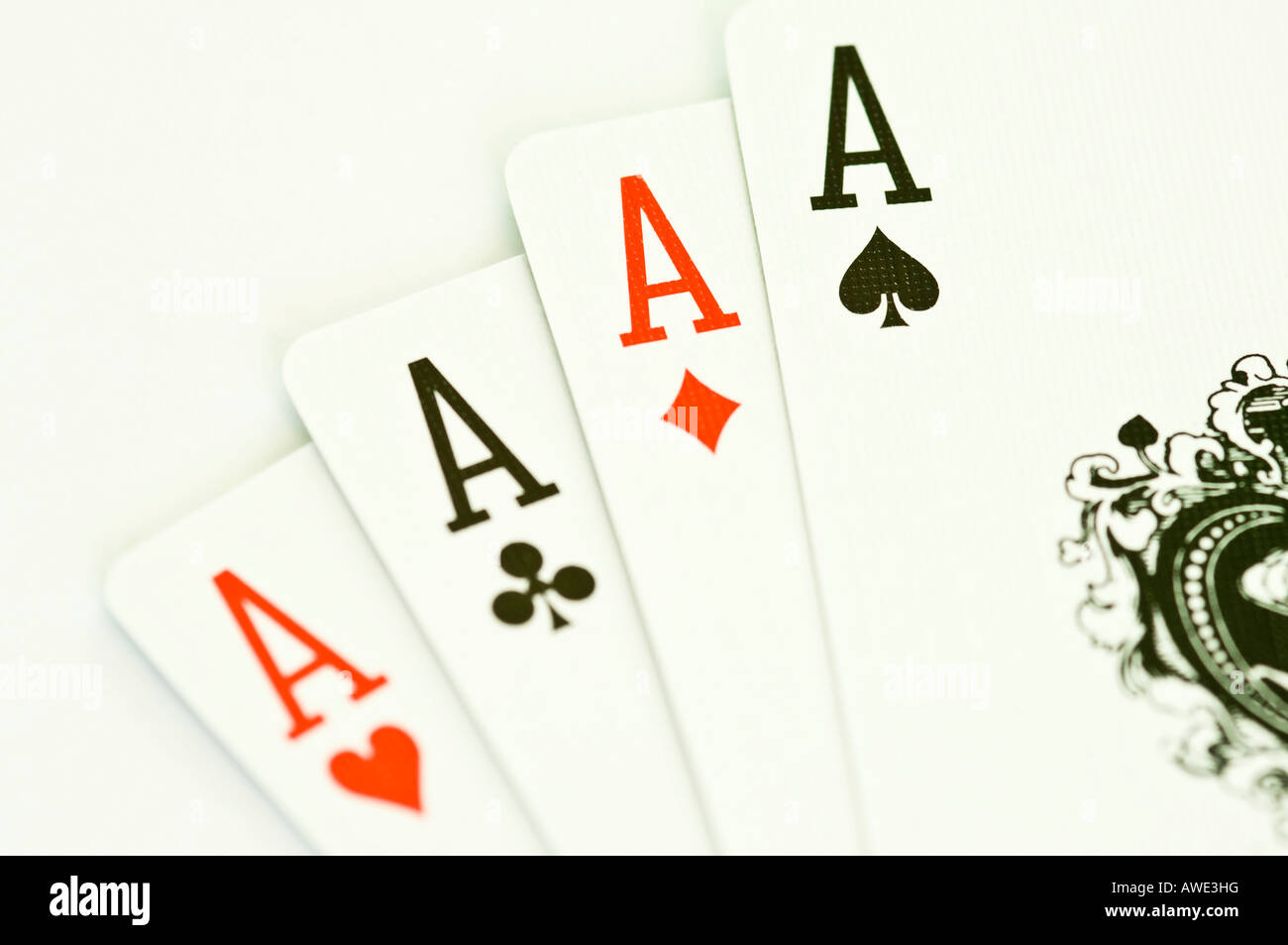 Four Aces poker playing cards on the table Stock Photo - Alamy