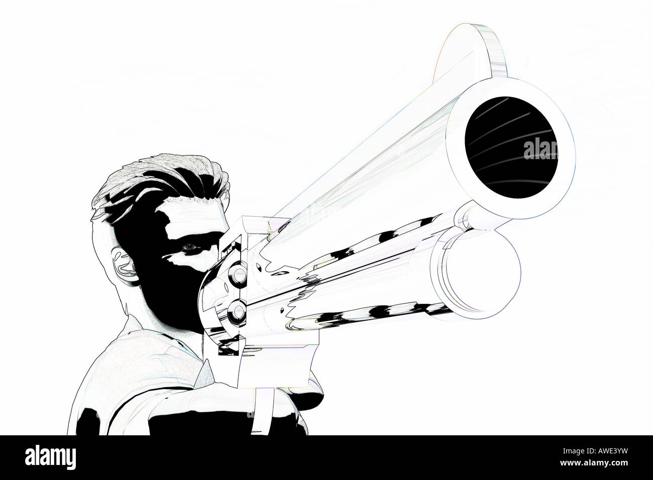Space man gun Black and White Stock Photos & Images - Alamy