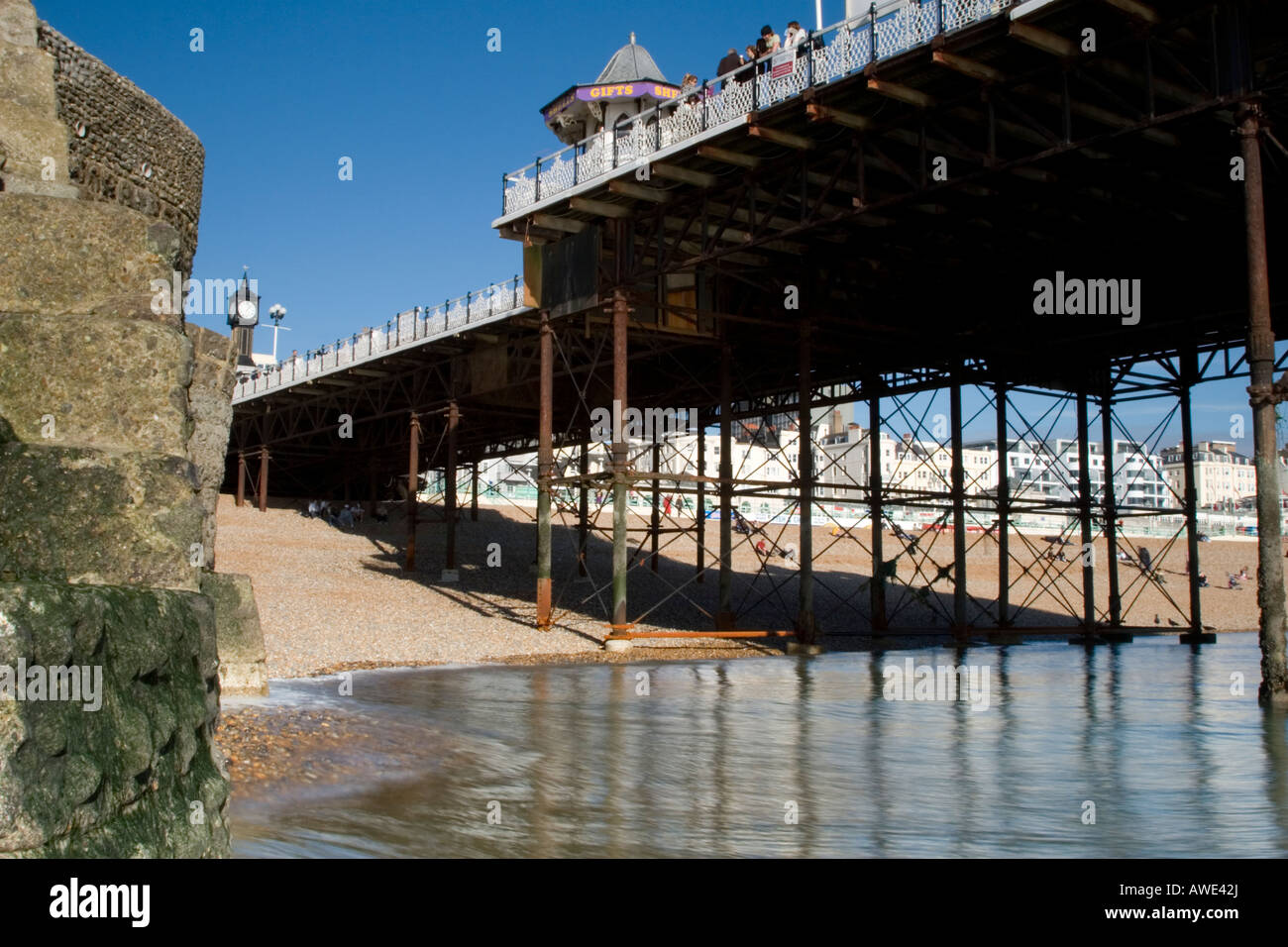 Brighton Beach and Pier scene Stock Photo - Alamy