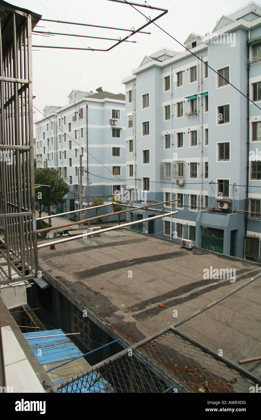 View out the back window Apartment complex in Shanghai China Stock ...