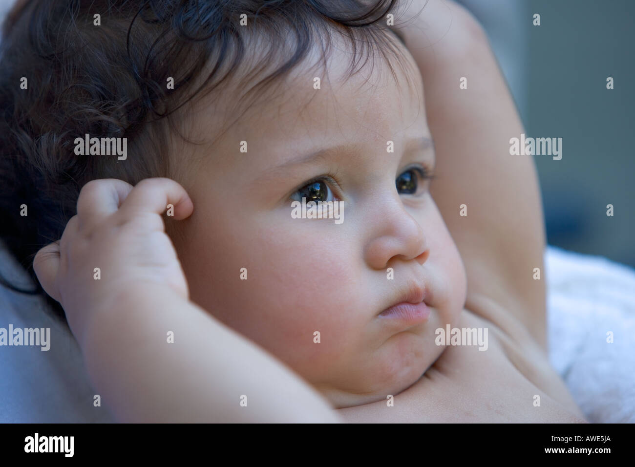 Portrait of a tired little boy Stock Photo - Alamy