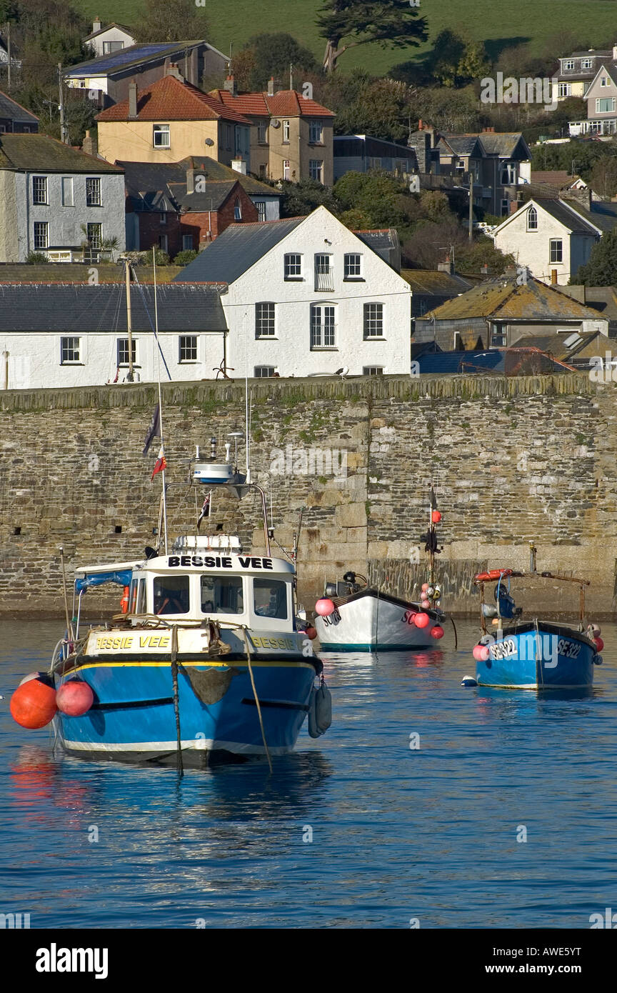 fishing boat in the harbour at mevagissey,cornwall,england Stock Photo ...