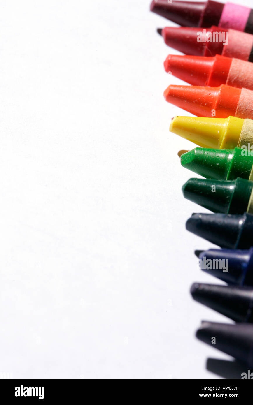 A line of crayons Stock Photo - Alamy