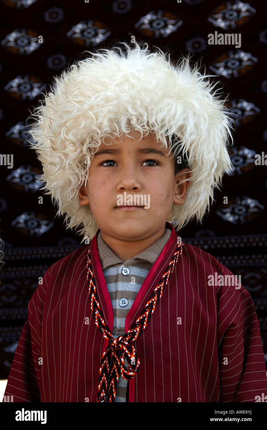 Young boy in traditional turkmenistan costume Stock Photo - Alamy