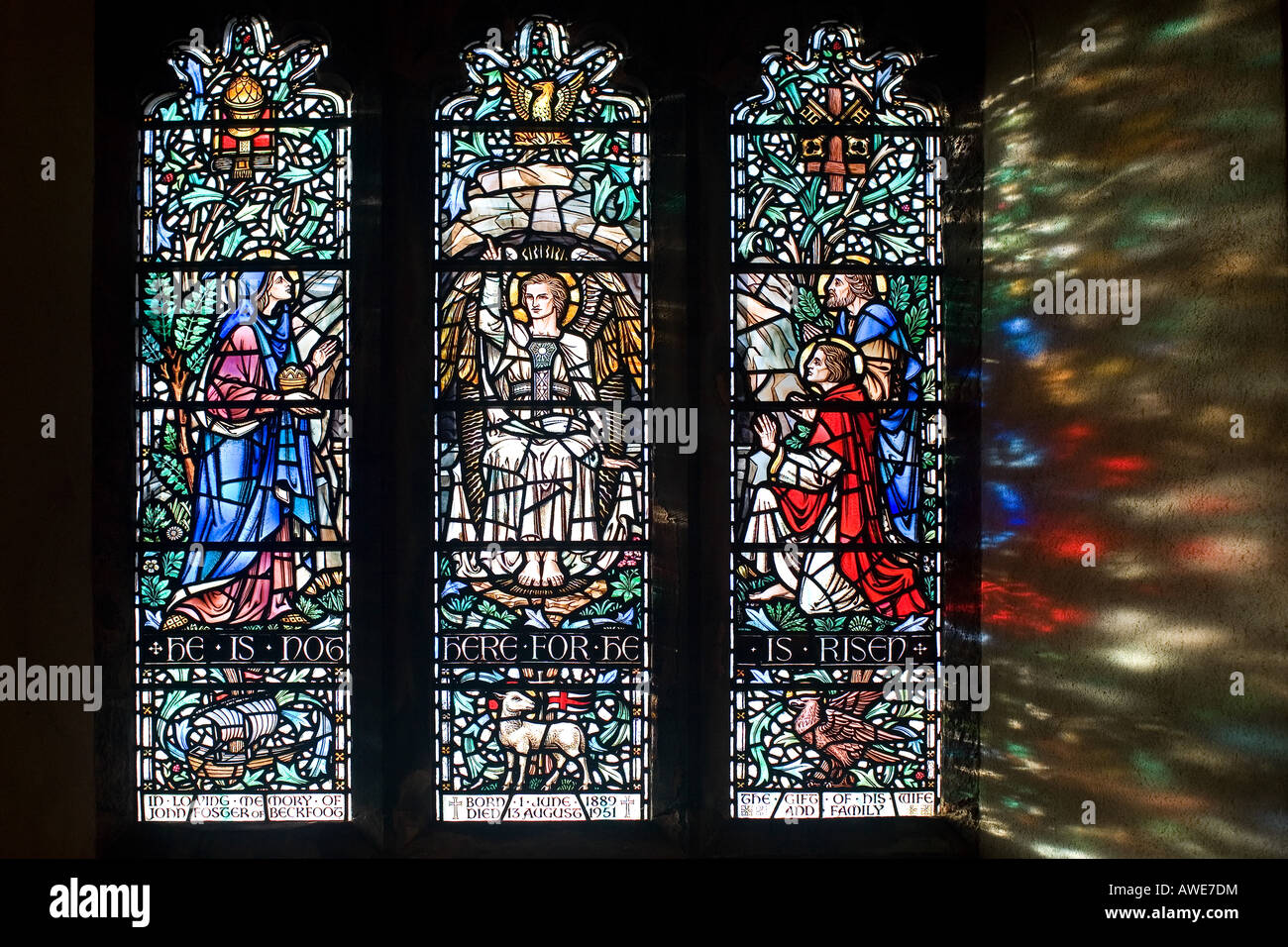 Stained glass window in St Stephen's Church, Kirkby Stephen, Cumbria ...