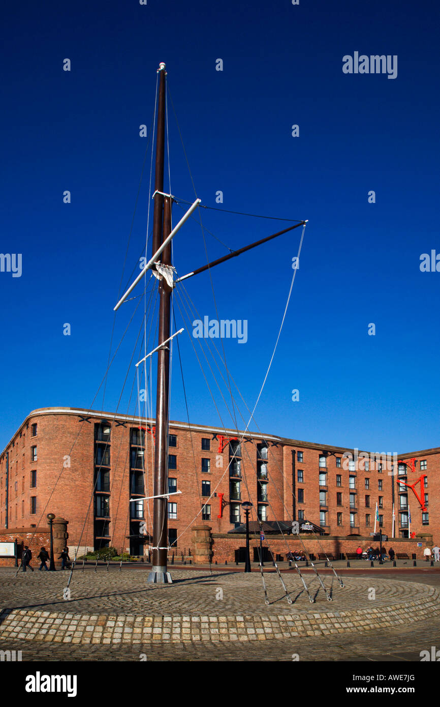 Mast Sculpture Albert Dock Liverpool Merseyside England Stock Photo - Alamy