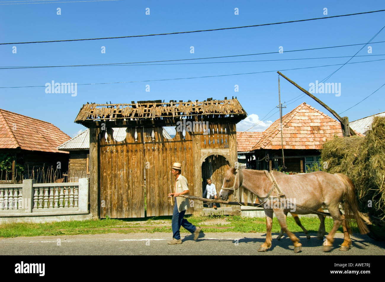 Europe Romania Maramures village in Mara valley Maramures style design ...