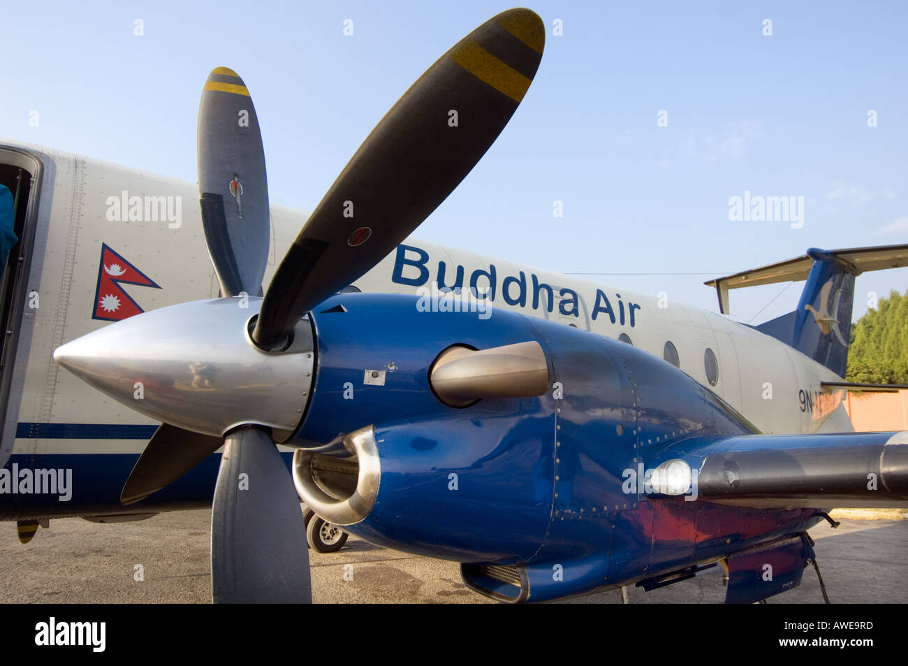 BUDDHA AIR airplane plane to fly over the himalayan mountain range ...