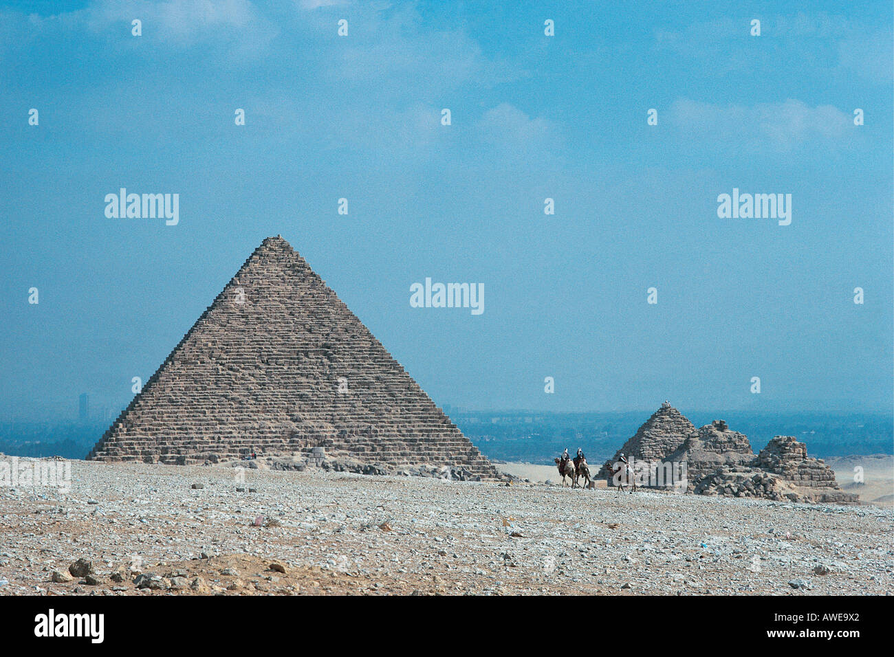 Mycerinus and Minor Pyramids at Giza Cairo Egypt Stock Photo - Alamy