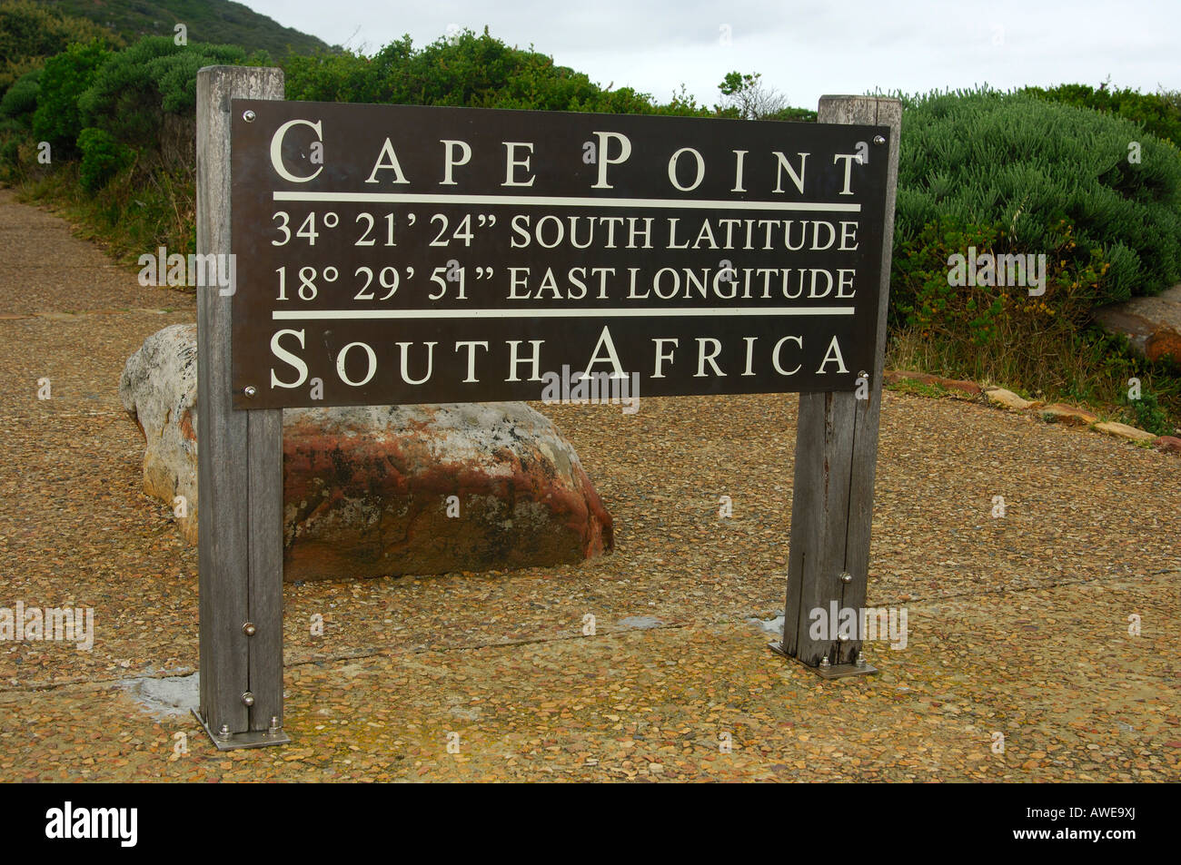 Signpost Cape Point, Western Cape Province, South Africa Stock Photo ...