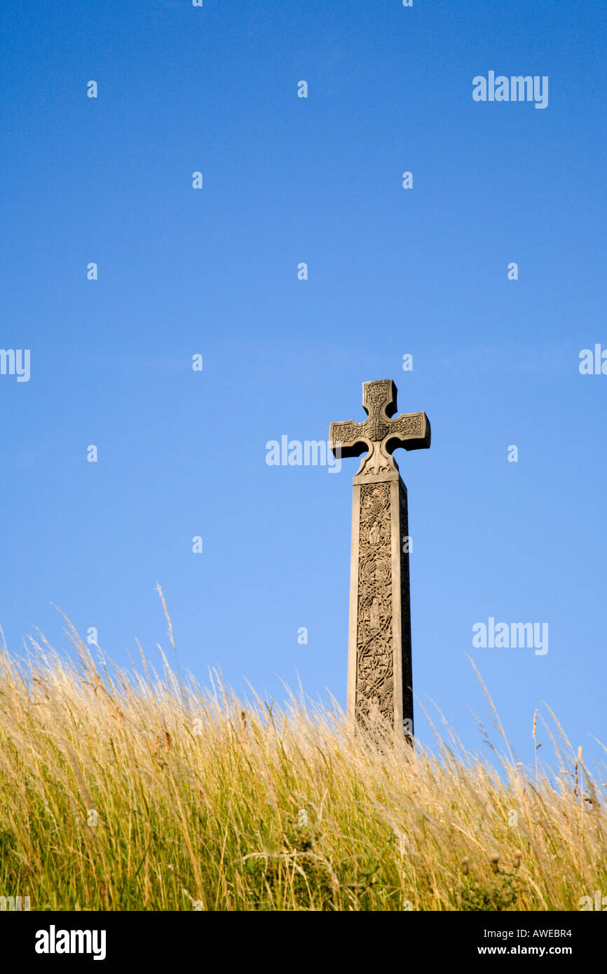 Caedmons Cross in St Marys Churchyard at the top of Abbey Steps Whitby ...