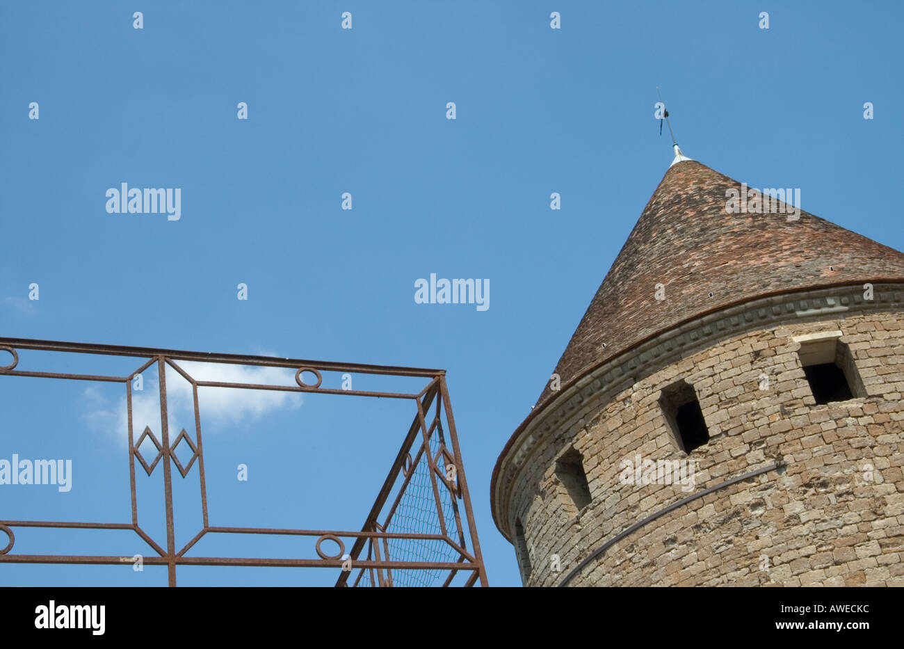 Medieval prison tower at Semur-en-Auxois , Burgundy, France Stock Photo ...