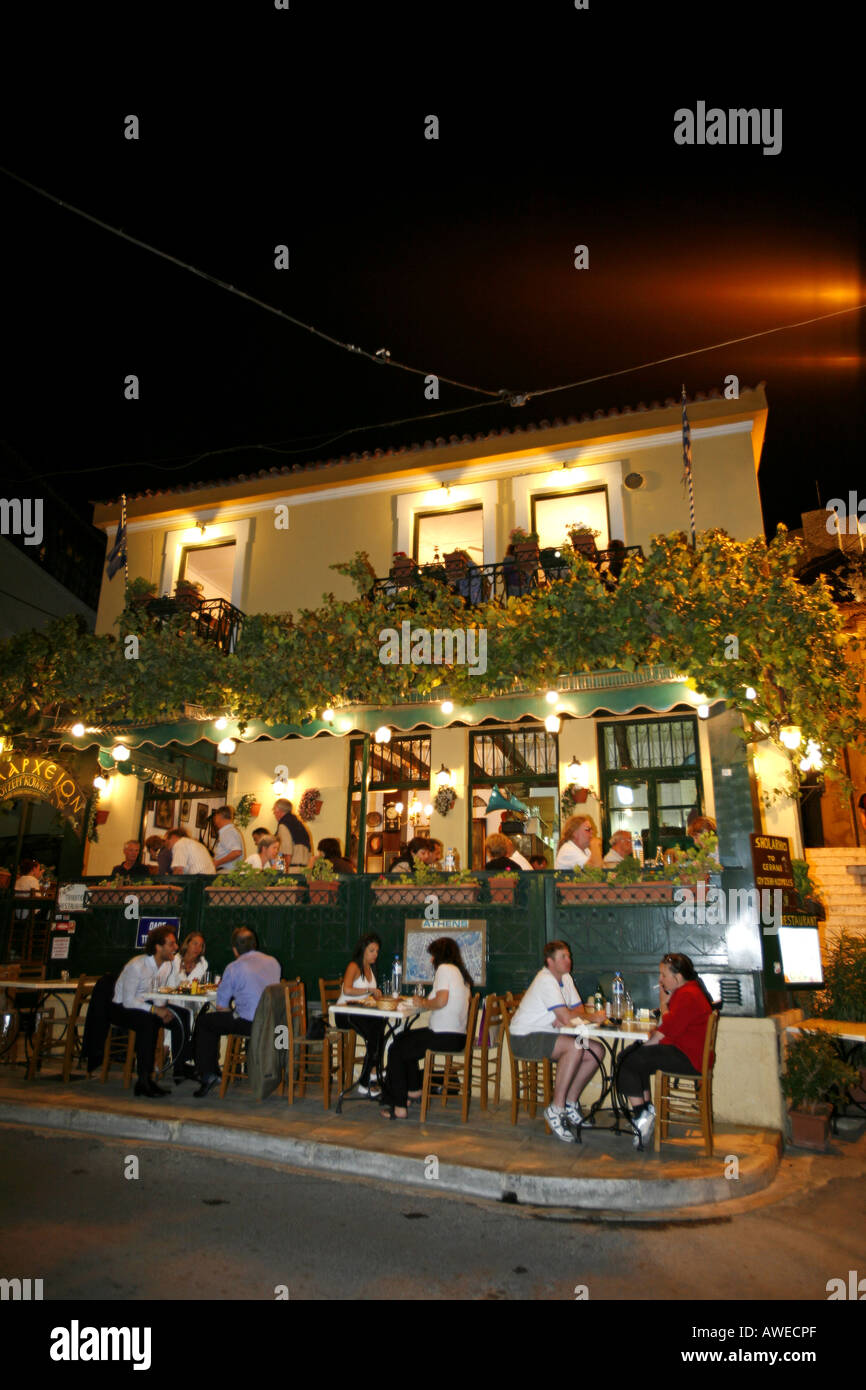 greece attica athens plaka exterior of traditional greek ouzeri at ...