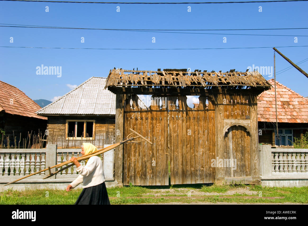 Europe Romania Maramures village in Mara valley Maramures style design ...