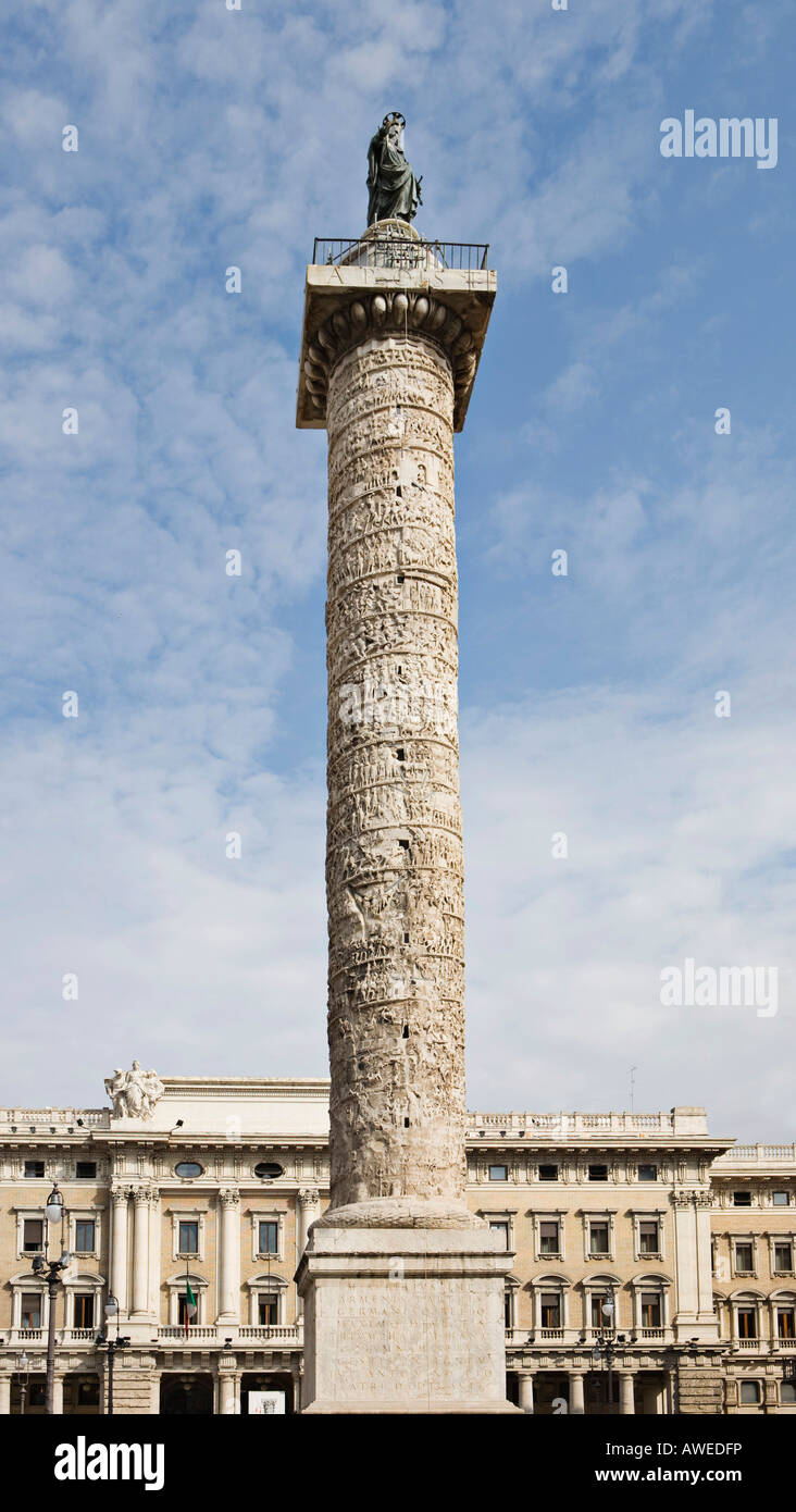 Column of Marcus Aurelius at Piazza Colonna, Rome, Italy, Europe Stock ...