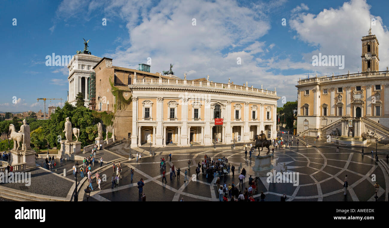 Piazza del Campidoglio with Palazzo Nuovo and the Senators' Palace ...
