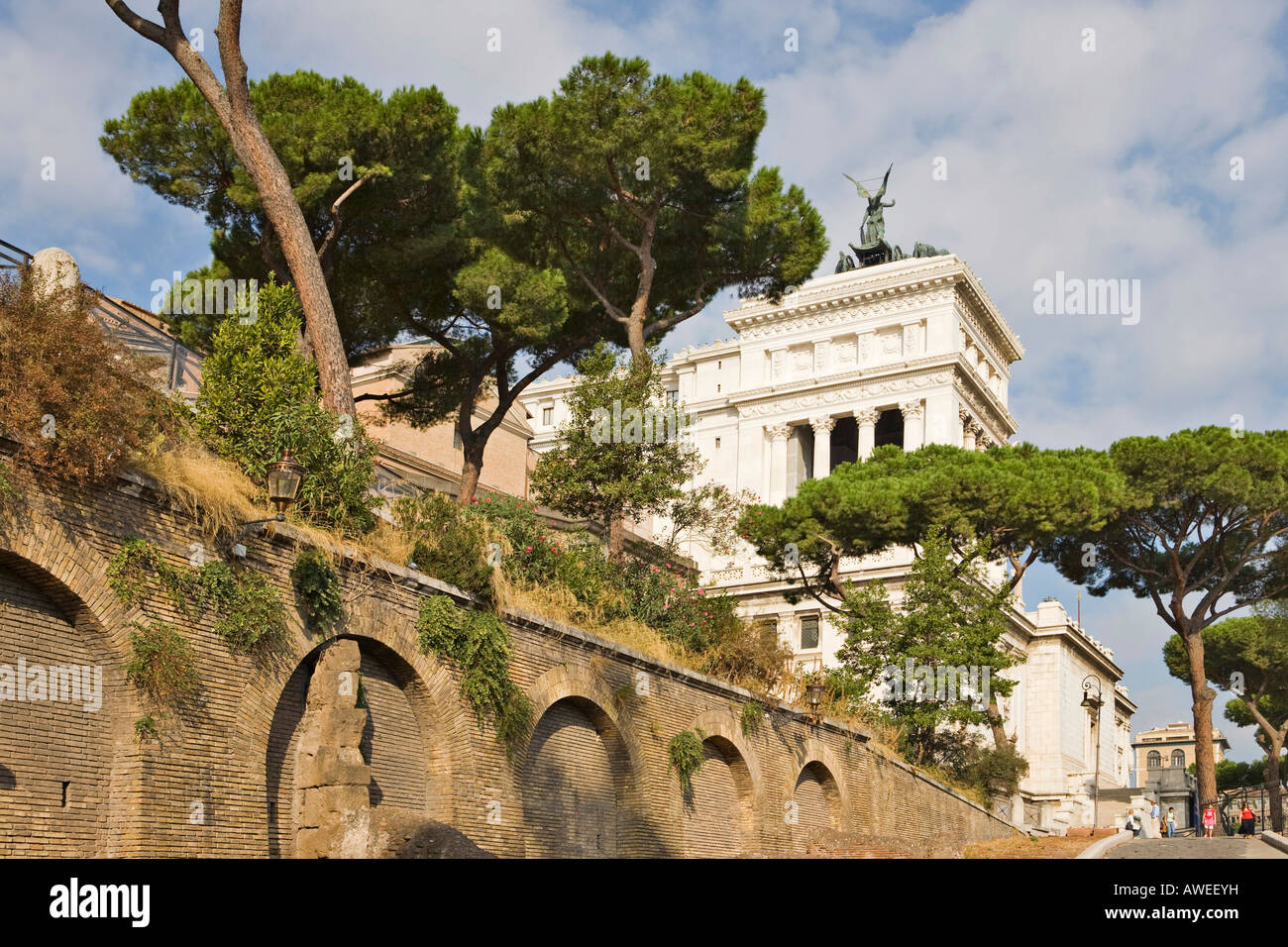 Side-view of the National Monument of Victor Emmanuel II, Rome, Italy ...