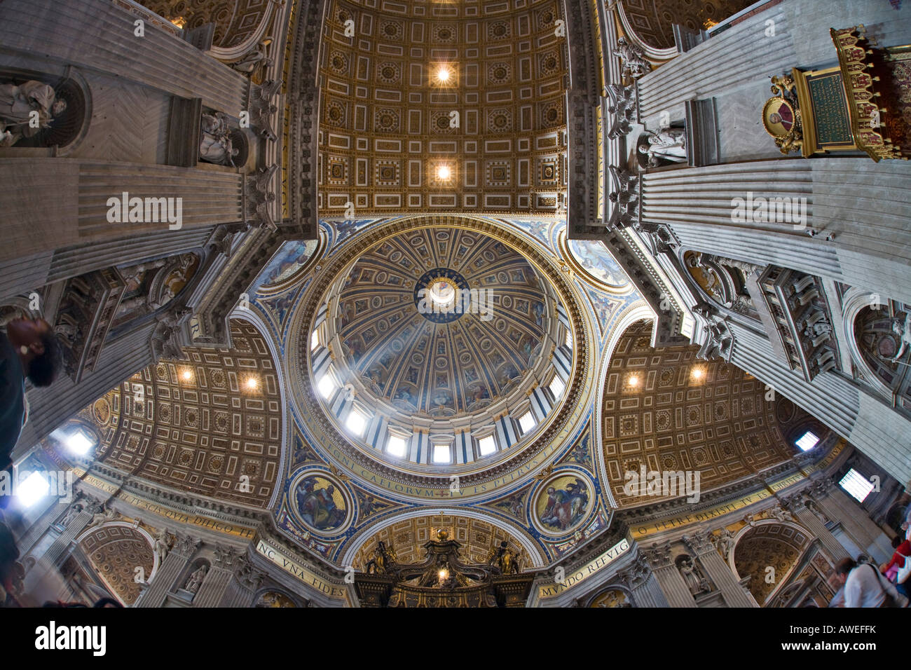 Crossing and cupola, interior of St. Peter´s Basilica, Rome, Italy ...