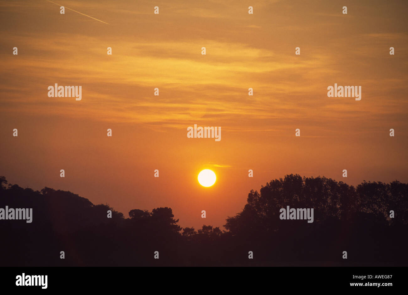 Bearsted sunset, Kent Stock Photo - Alamy