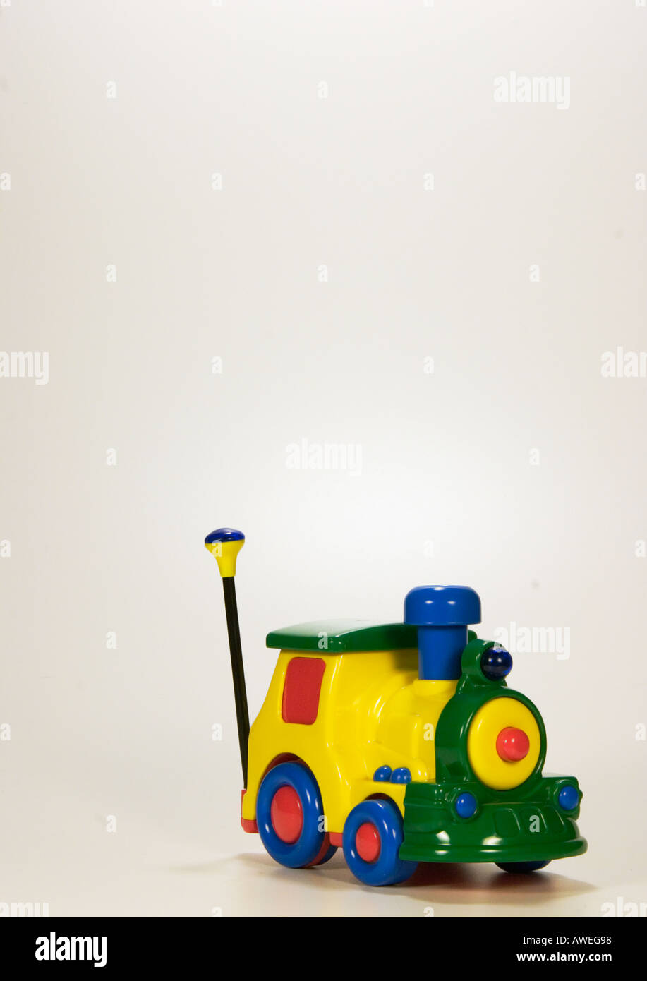 Toy Plastic Train Engine on Neutral Background Stock Photo - Alamy