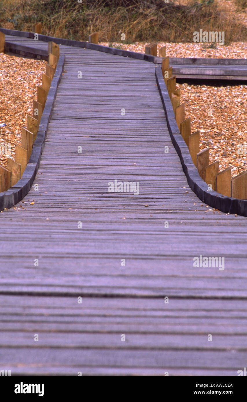 Walkway over shingle Stock Photo - Alamy