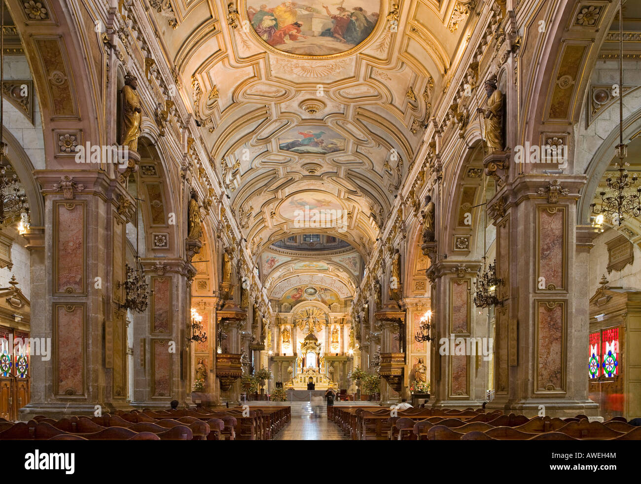 Cathedral interior, Santiago de Chile, Chile, South America Stock Photo ...