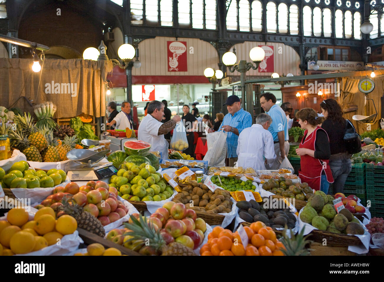 Fruit and vegetable market Mercado Central (historic indoor market ...