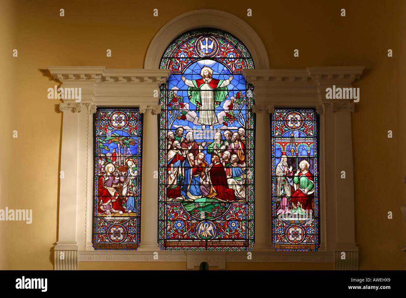 England Cheshire Macclesfield Christ Church altar window Stock Photo ...
