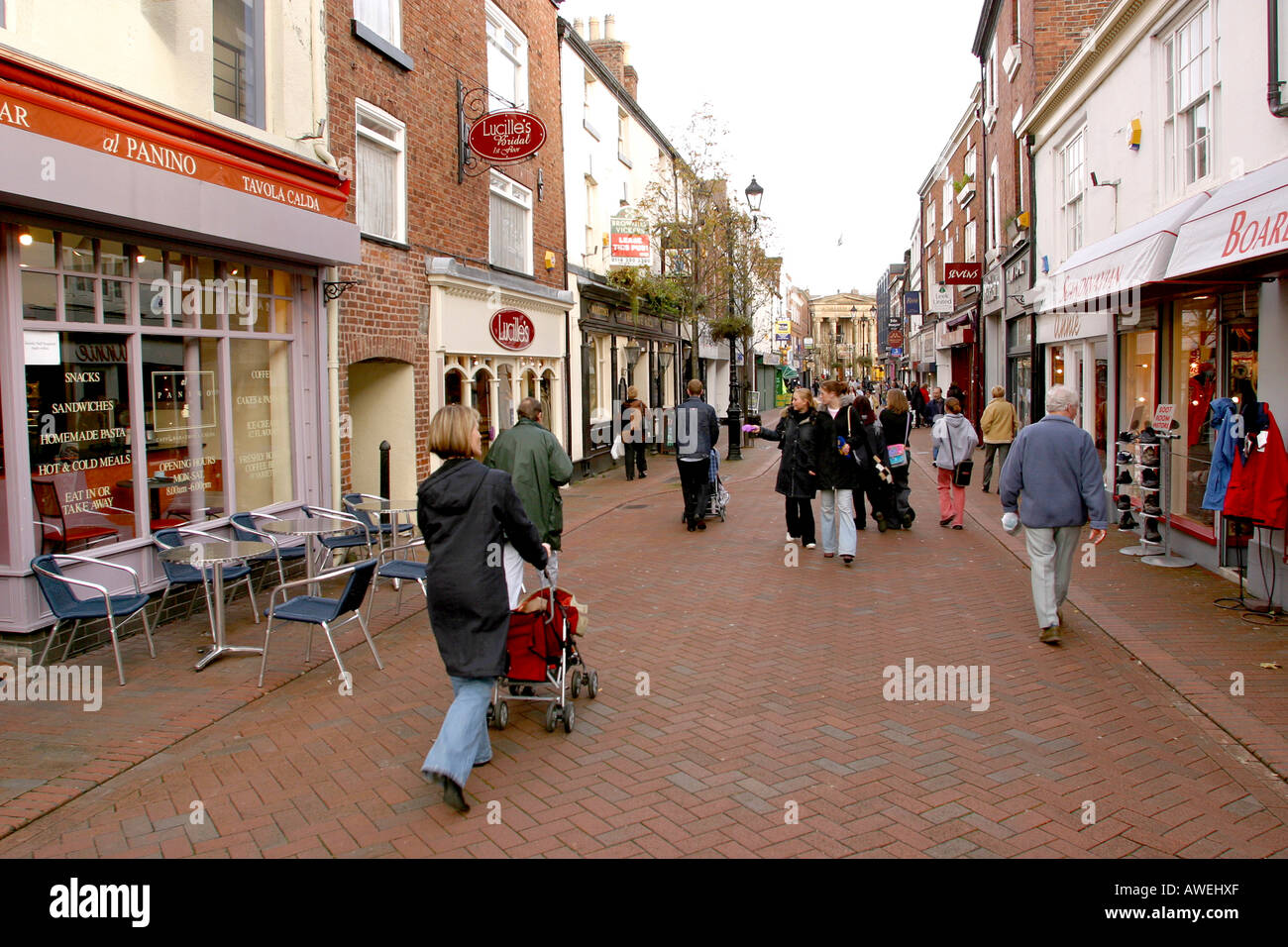 England Cheshire Macclesfield shopping Chestergate pedestrianised ...