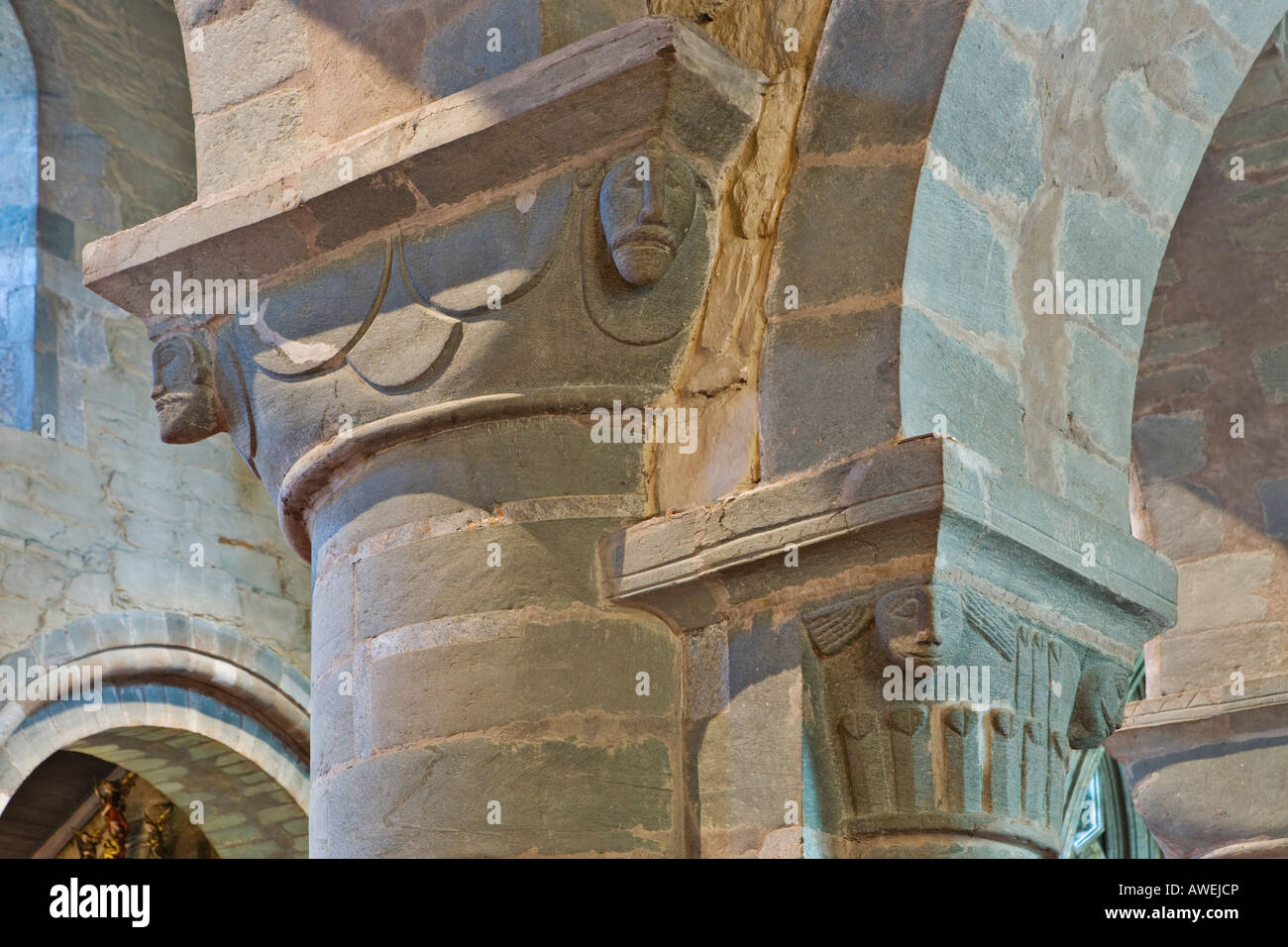 Romanesque columns, St. Svithun Cathedral, Stavanger (European Capital ...