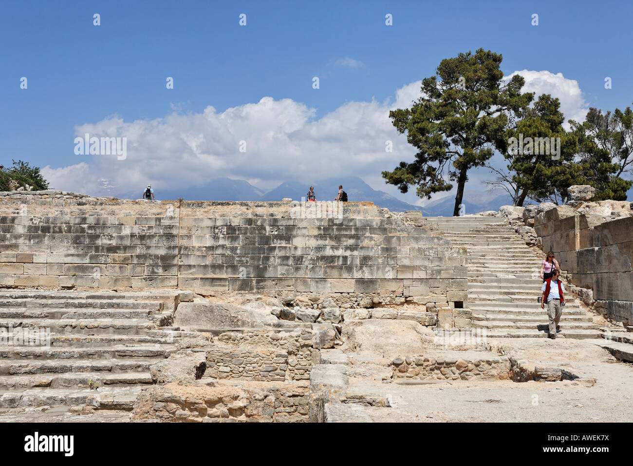 Amphitheatre, Phaistos Palace ruins from the Minoan period, Crete ...
