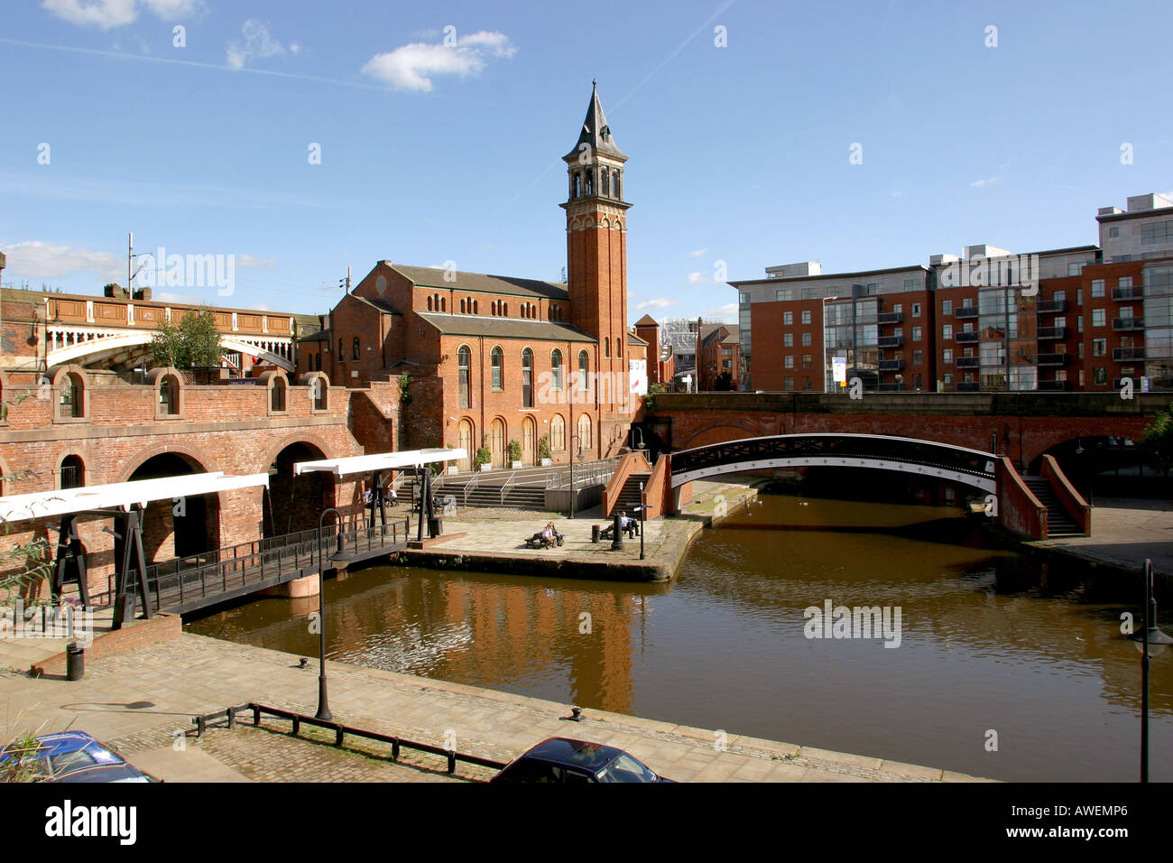 Manchester Castlefield Bridewater Canal basin at Deansgate Stock Photo ...