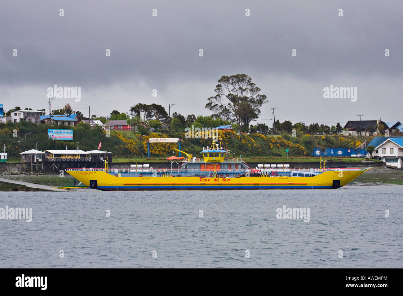 Car ferry, Chiloé Island, Region de los Lagos, Chile, South America ...