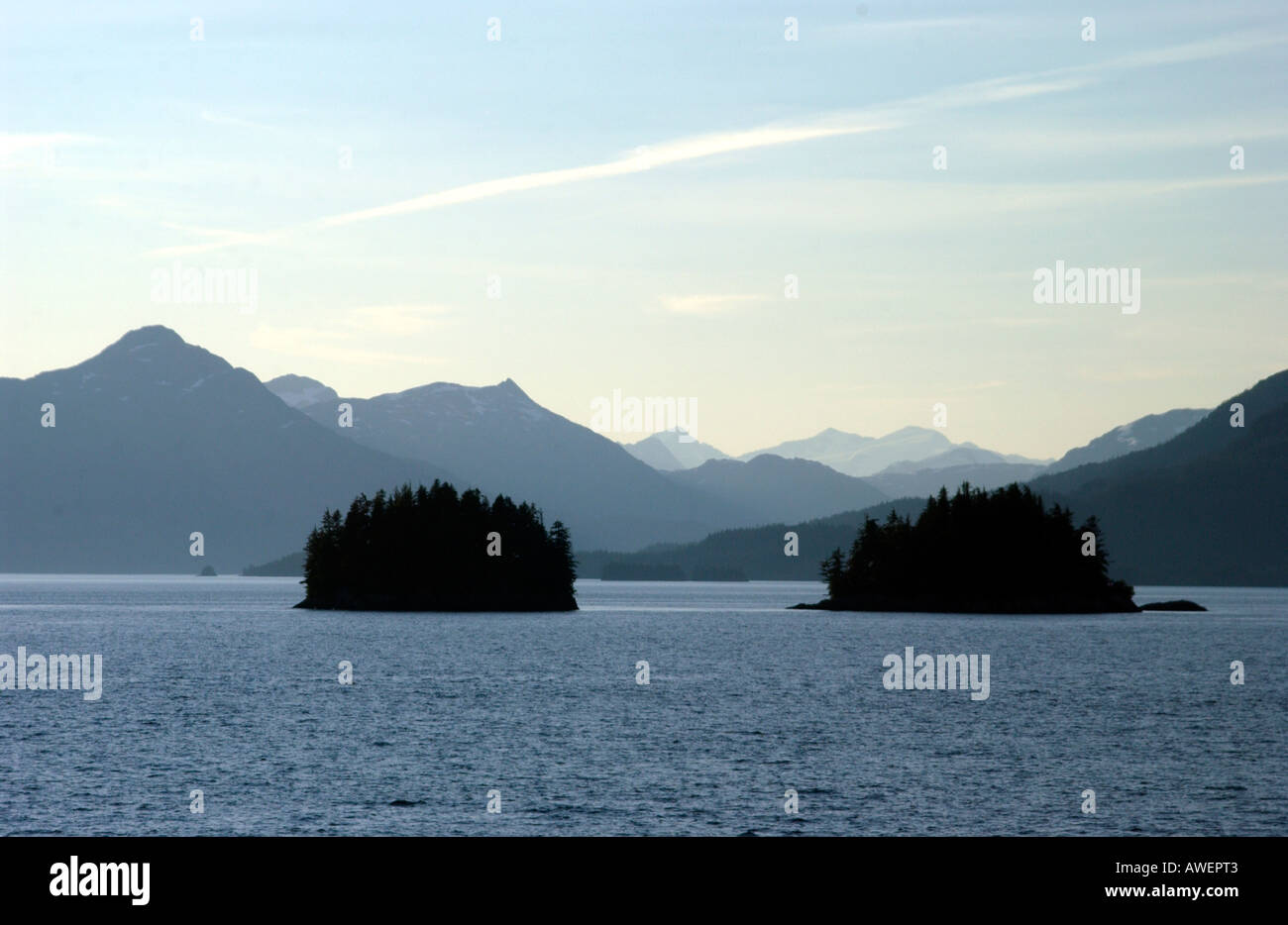 Photograph of Layered Mountains and islands in Glacier Bay, Alaska ...