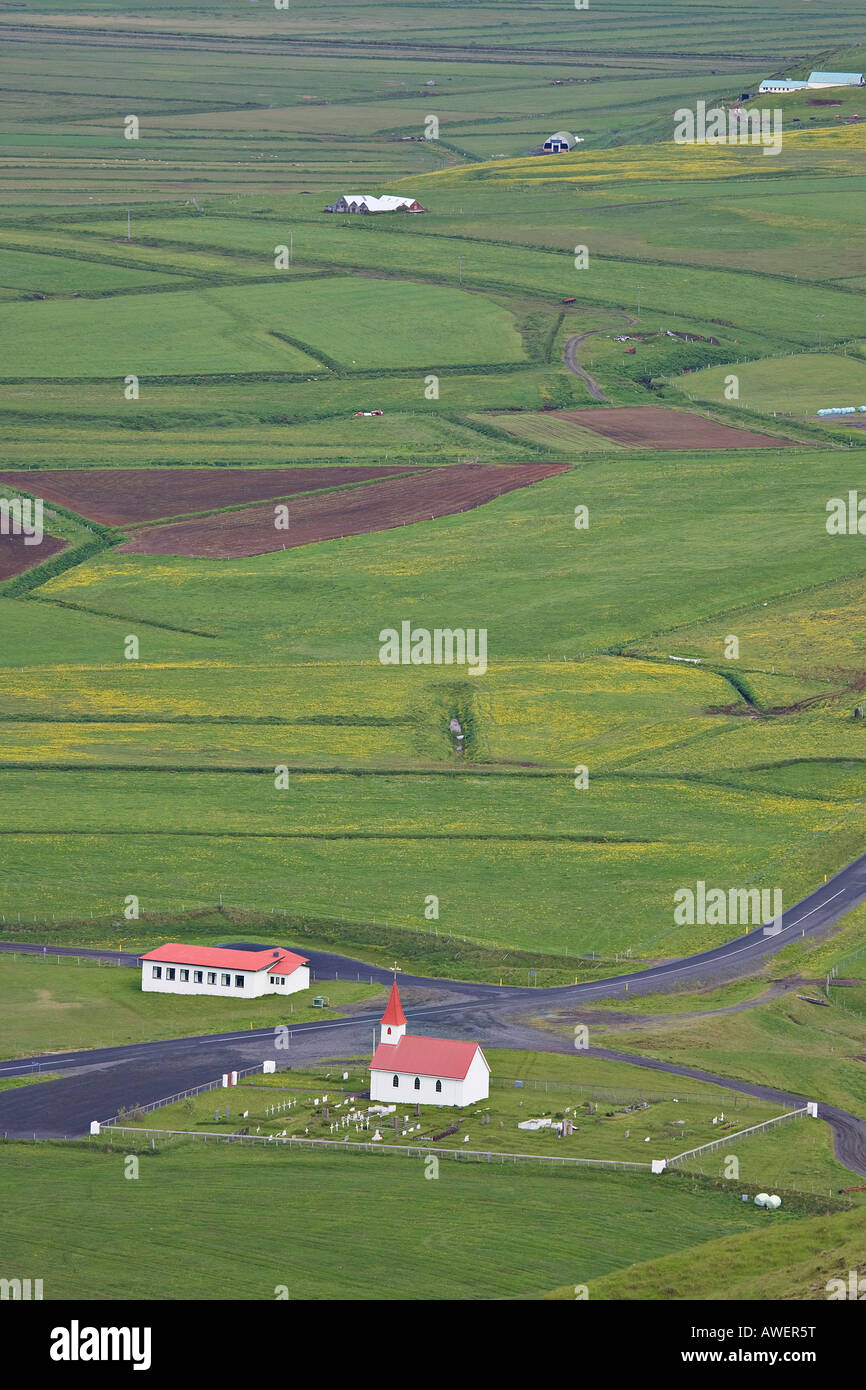 Reynir Church, southern coast near Vik, Iceland, Atlantic Ocean Stock ...