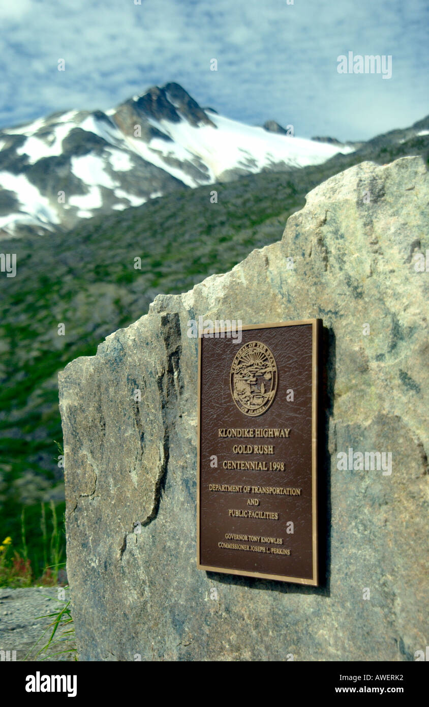 A Roadside Plaque Commemorating The Klondike Highway Gold Rush