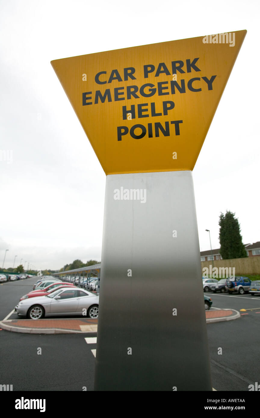 A car park emergency help point in a new Park and Ride scheme in ...