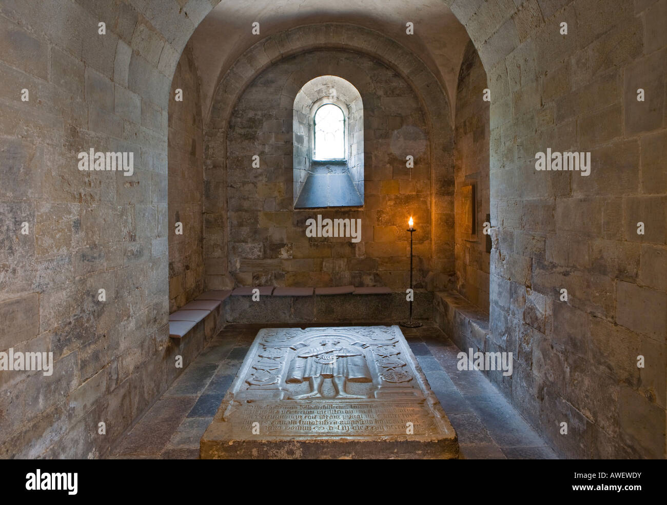Tomb in the Romanesque crypt at Lund Cathedral dating to the twelfth ...