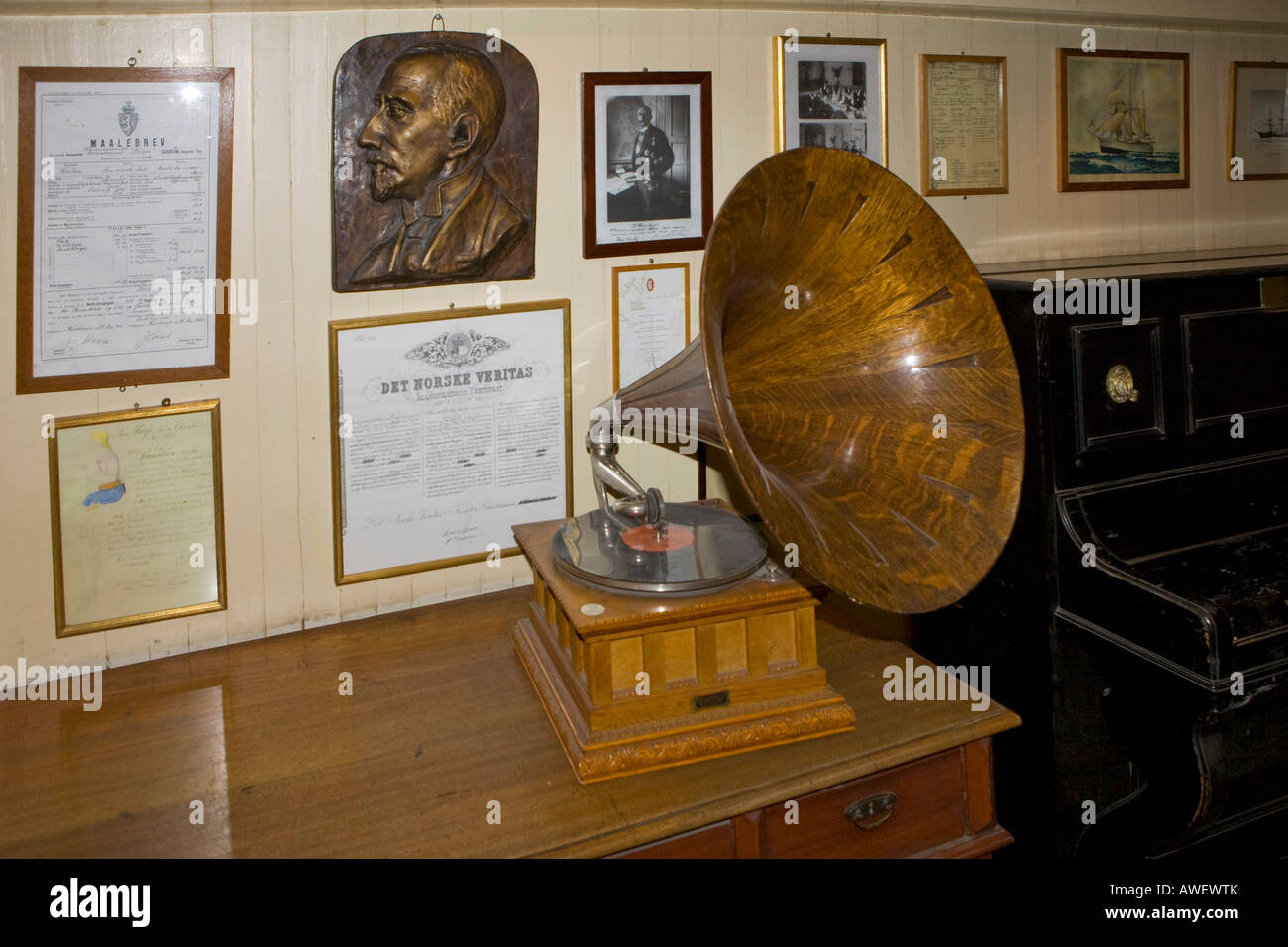 Cabin aboard Fram ship at Fram Museum on Bygdøy Peninsula, Oslo, Norway ...