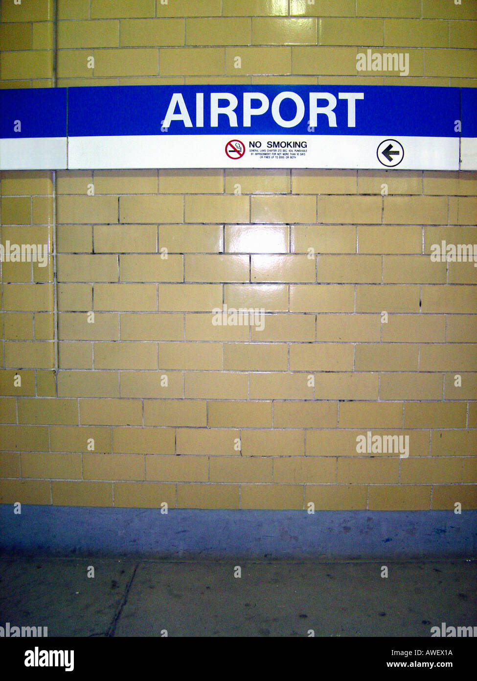 Platform and Sign at the Logan Airport Stop of the MBTA Subway Train in ...