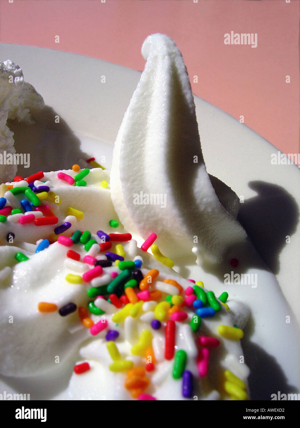 Still Life of Soft Serve Ice Cream With Colorful Sprinkles Stock Photo ...