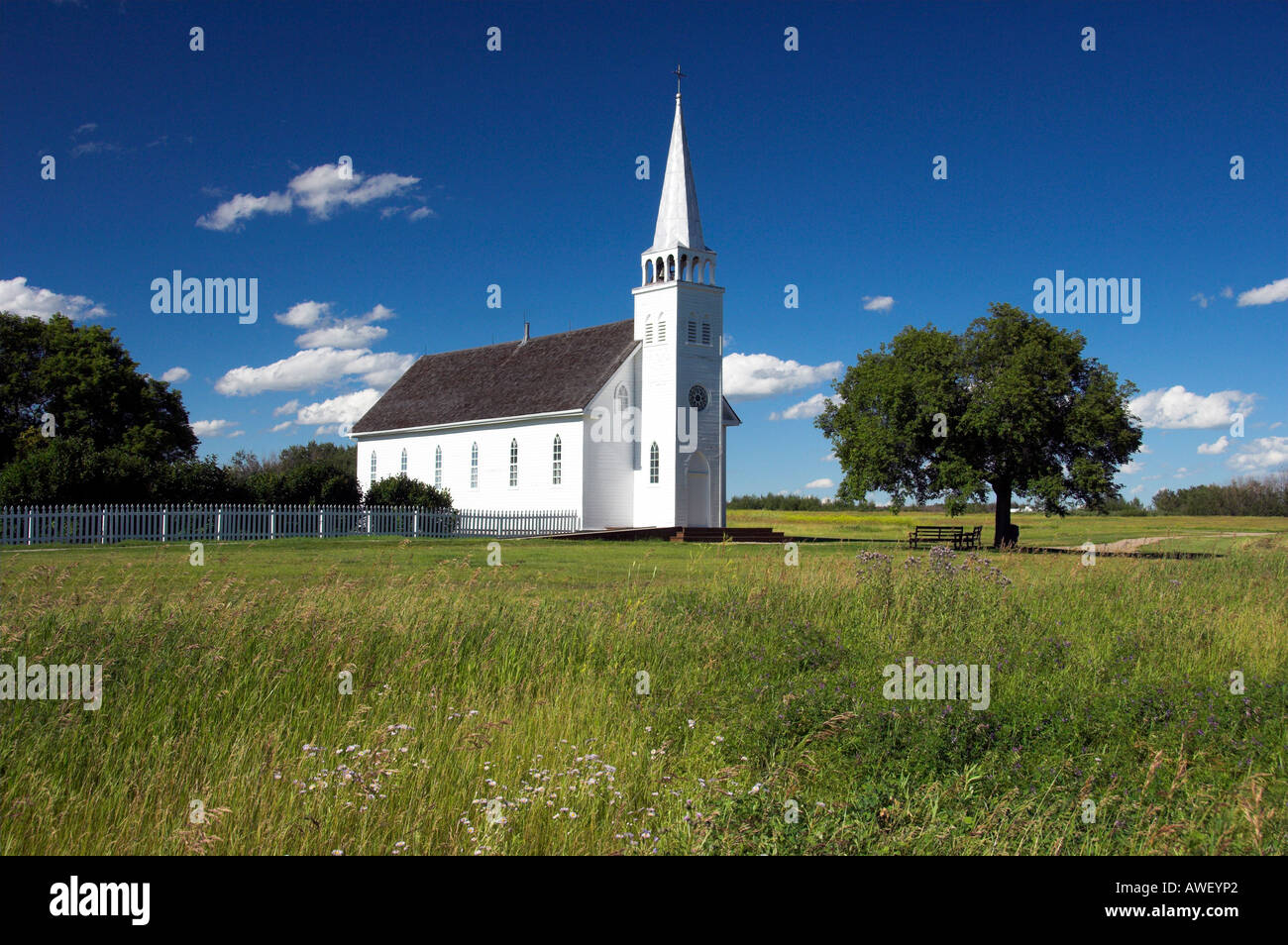 The historic St Antoine de Padoue Church at Batoche Saskatchewan Canada ...