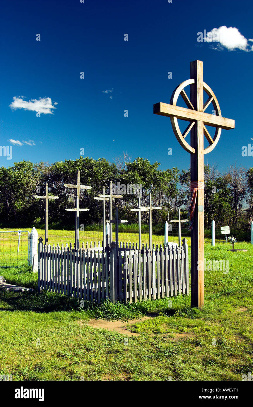 The historic Metis cemetery at Batoche Saskatchewan Canada Stock Photo ...