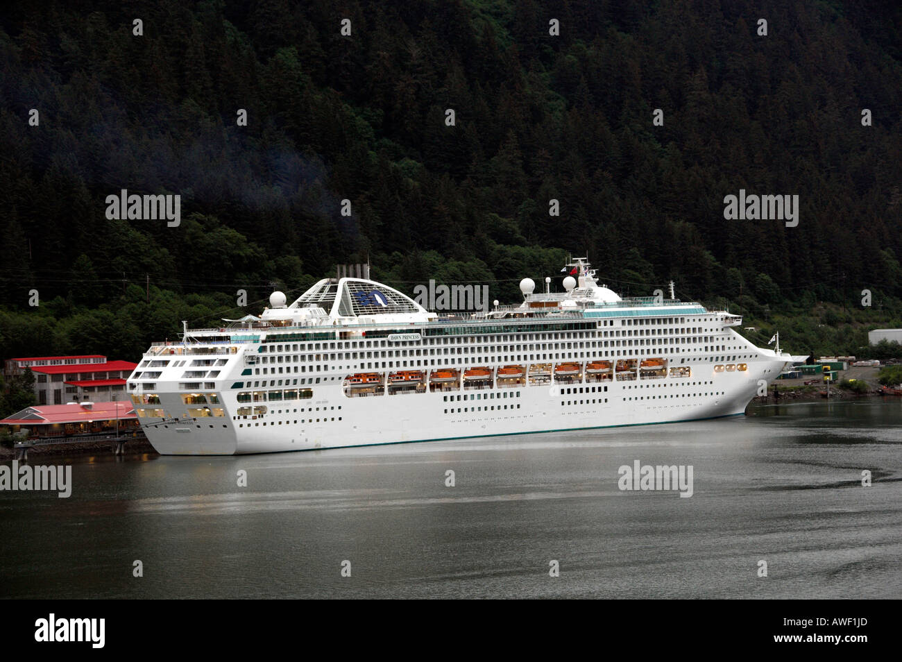 The cruise ship Dawn Princess in port in Juneau Alaska USA Stock Photo ...