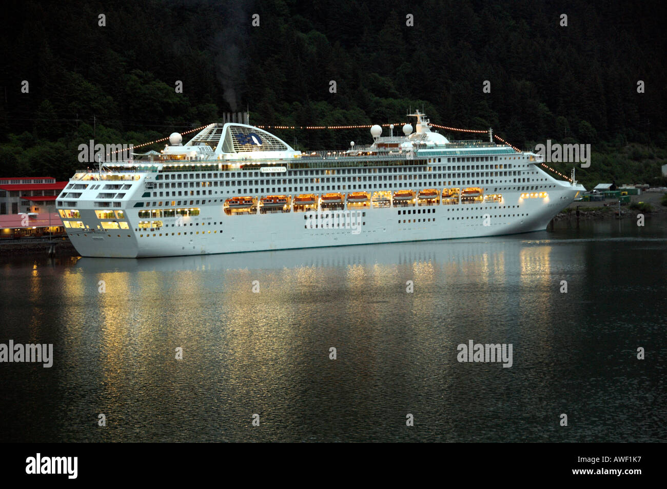 The cruise ship Dawn Princess in port in Juneau Alaska USA Stock Photo ...